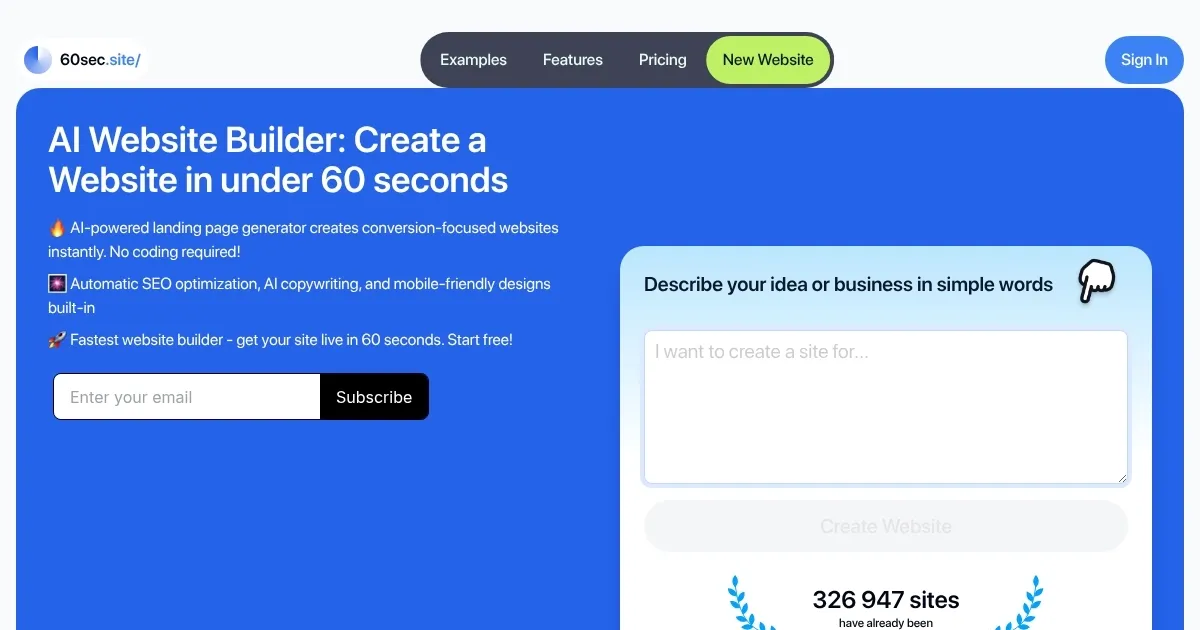 60sec.site - Is This The Best AI Website Building Tool in 2026? 🏆