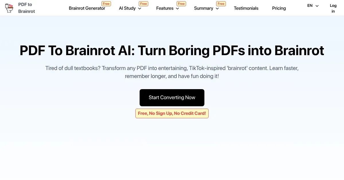 PDF to Brainrot - Is This The Best AI Article Summarization Tool in 2026? 🏆