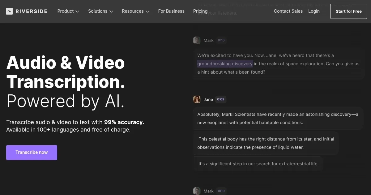 Riverside Audio & Video Transcription - Is This The Best AI Voice ...